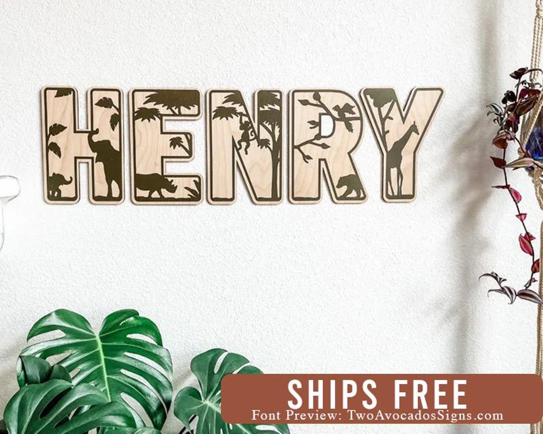 Safari Name Sign, Safari Letters, Letter Sign, Safari Nursery Sign ...