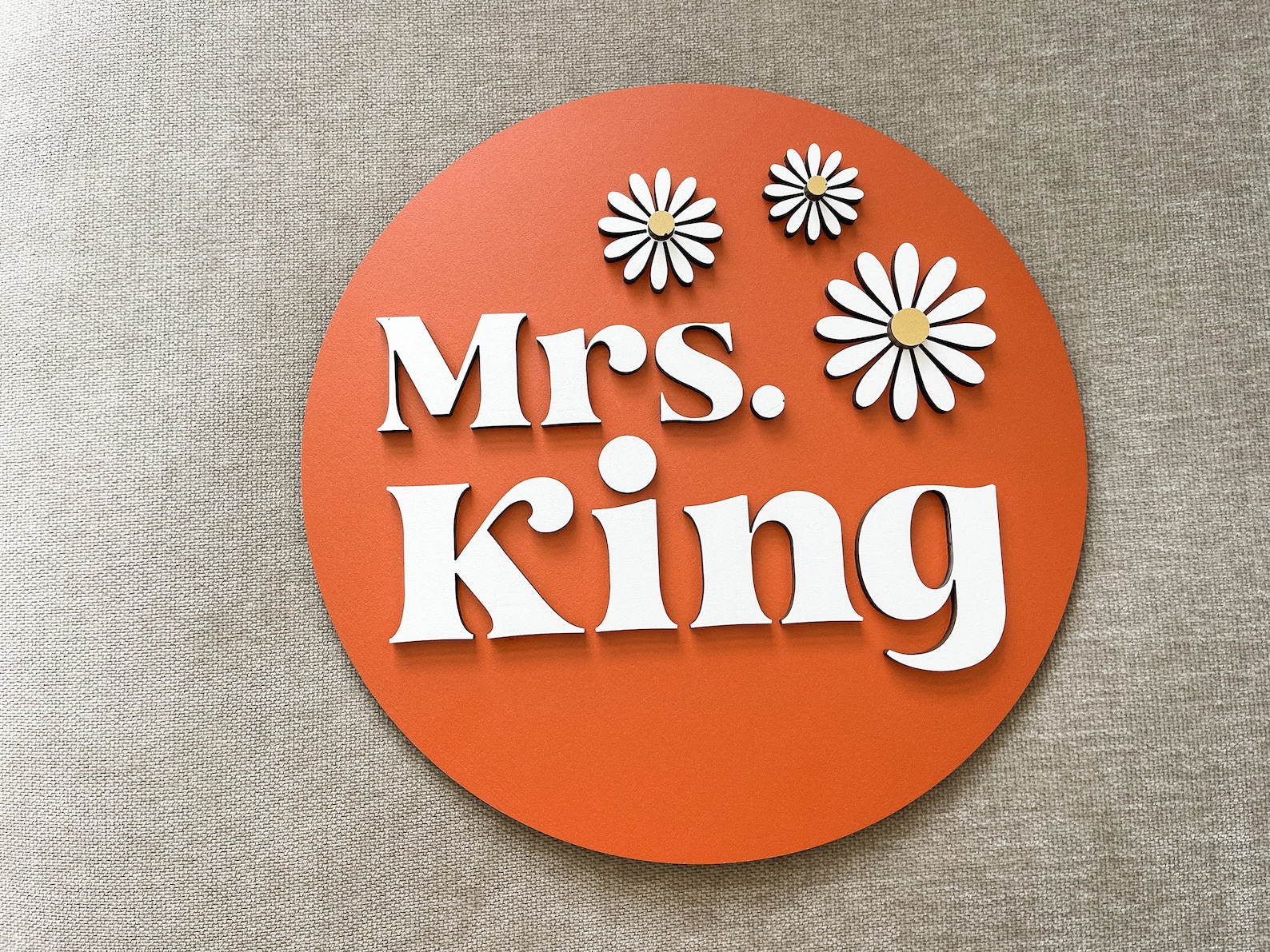Teacher Name Sign, Teacher Appreciation Gift, Round Teacher Sign, Door ...
