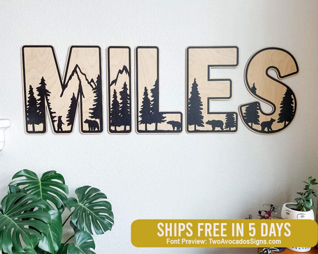 Forest Name Sign, Forest Letters, Letter Sign, Forest Nursery Sign ...