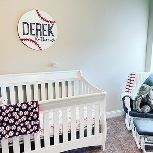 Baseball Nursery Name Sign, Round Name Sign, Sports Nursery, Boy Name ...