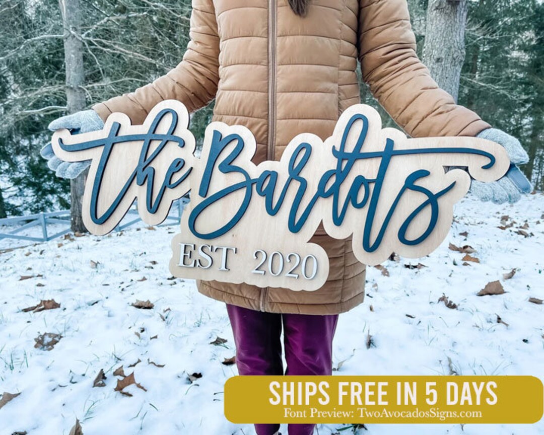 Last Name Sign, Personalized Gift, Custom Name Sign, Wedding Name Sign ...