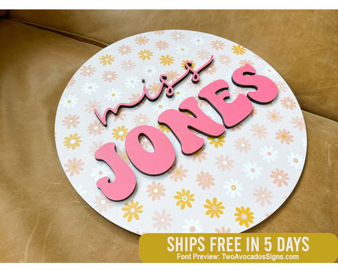 Teacher Name Sign, Teacher Appreciation Gift, Round Teacher Sign, Door ...