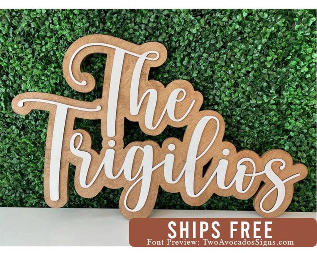 Large Last Name Sign, Cut Out Last Name Sign, Wedding Name Sign, Double ...