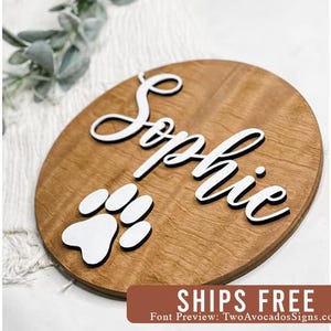 Pet Name Sign / Dog Name Sign / Paw Print Sign / Cat Name Sign / Dog ...