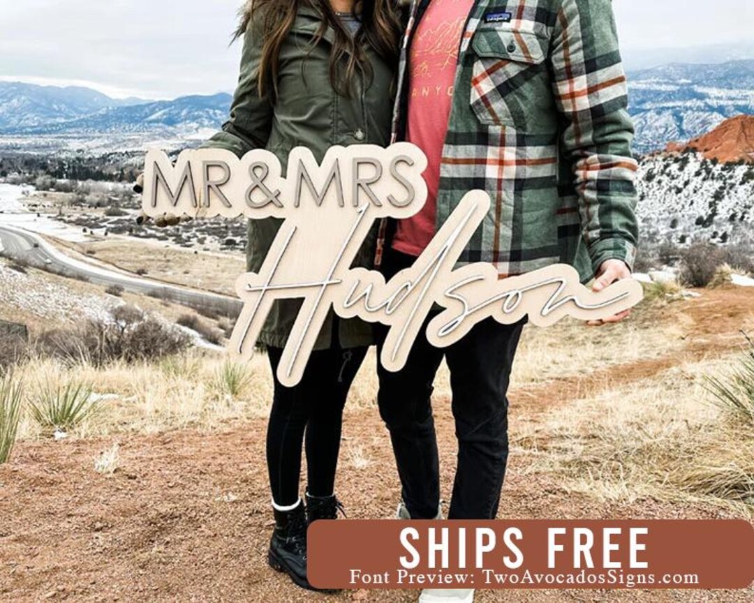 Large Last Name Sign, Cut Out Last Name Sign, Wedding Name Sign, Mr ...