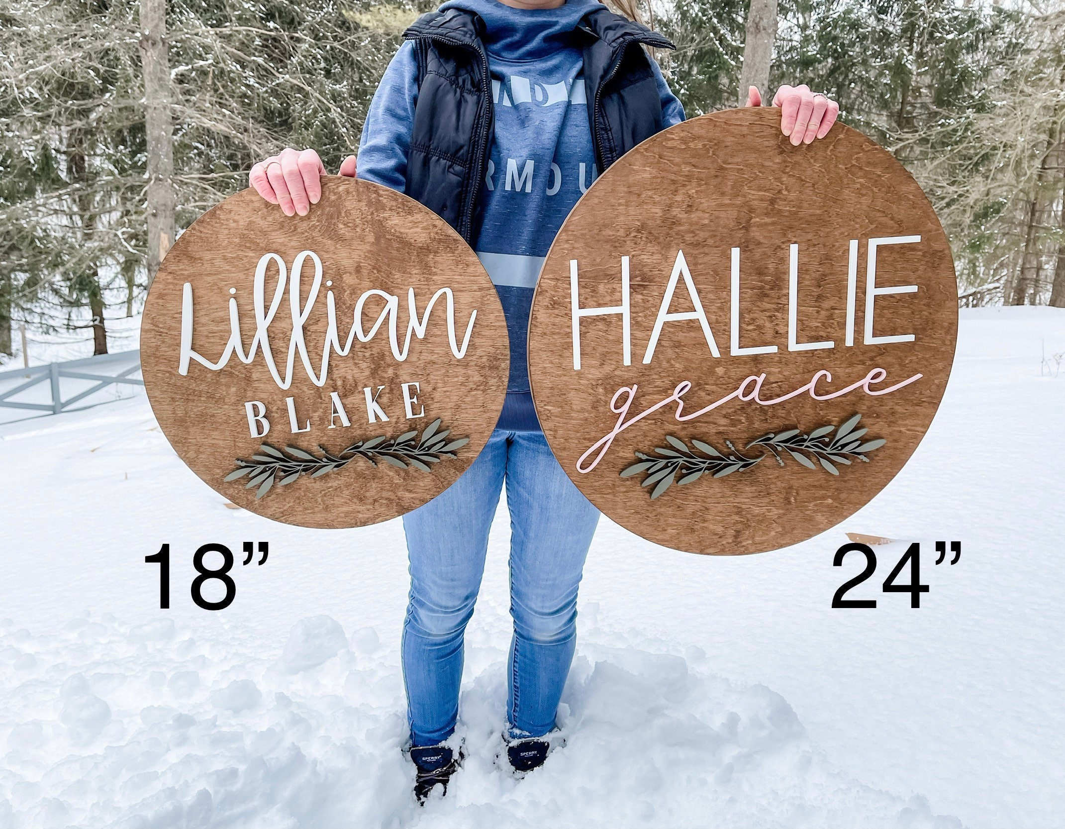 Nursery Name Sign Round Name Sign Above Crib Name Sign Girl - Etsy