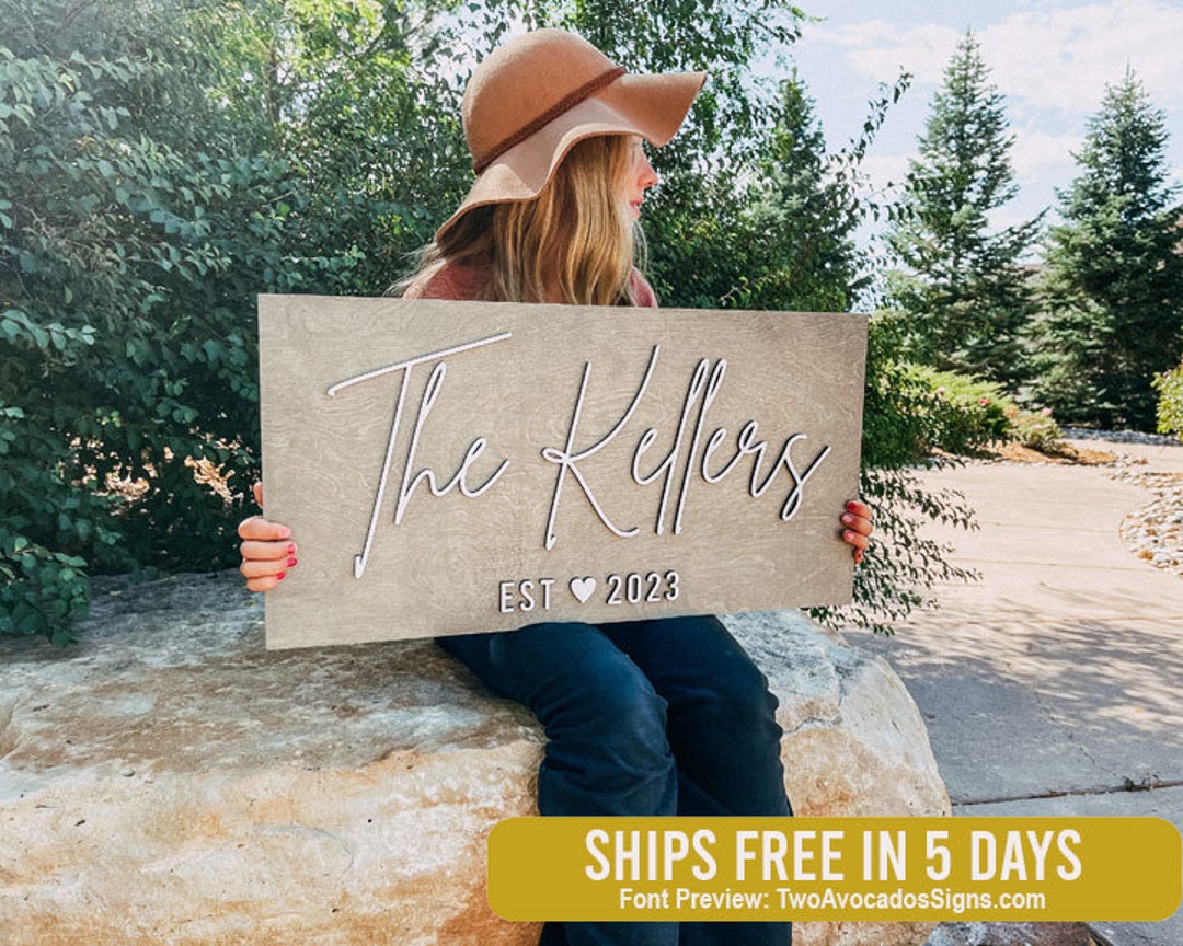 Rectangle Last Name Sign, Wedding Name Sign, Wedding Welcome Sign ...