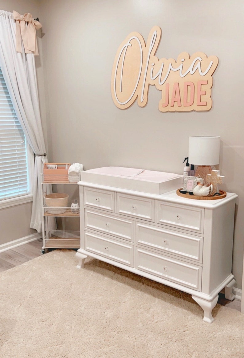 Large Wood Name Sign Nursery Name Sign Boho Nursery Sign - Etsy