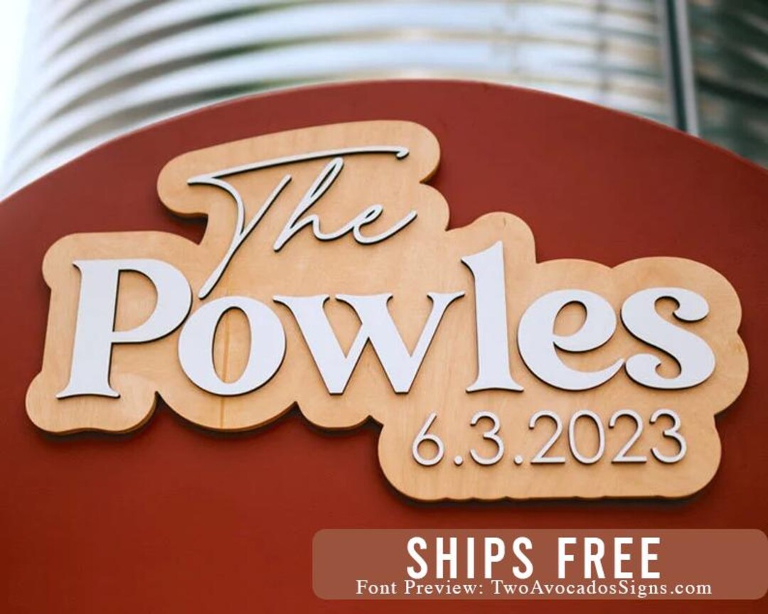 Large Last Name Sign, Cut Out Last Name Sign, Wedding Name Sign, Double ...