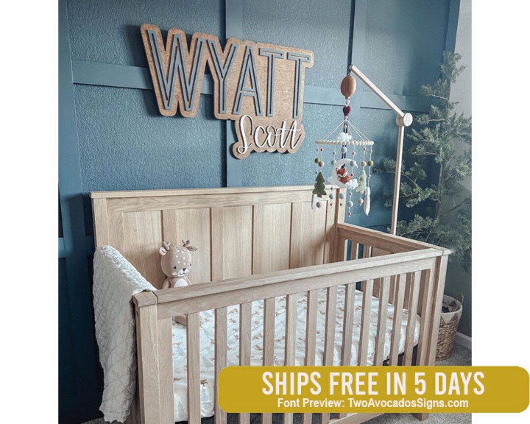 Large Wood Name Sign, Nursery Name Sign, Girl Name Sign, Above Crib ...
