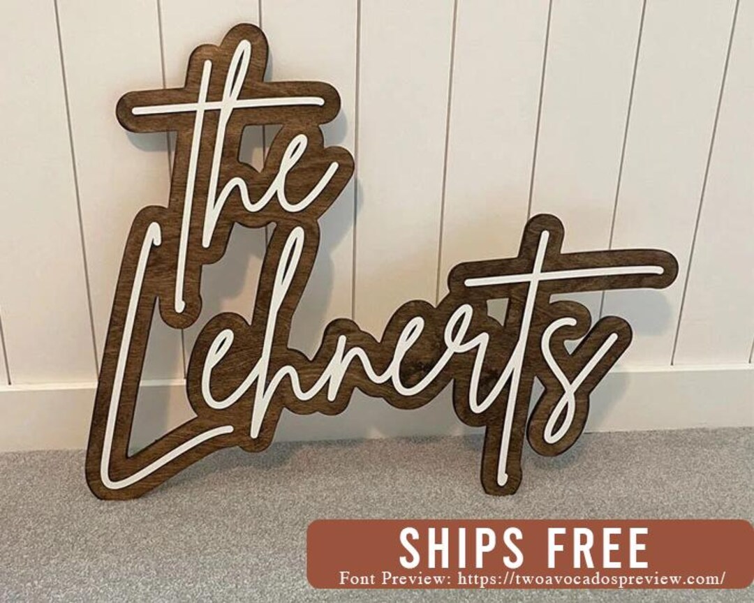 Large Last Name Sign, Cut Out Last Name Sign, Wedding Name Sign, Double ...