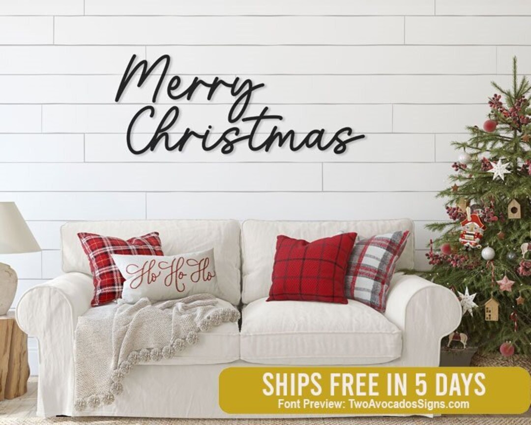 Merry Christmas Sign, Christmas Decor, Wood Christmas Sign, Christmas ...