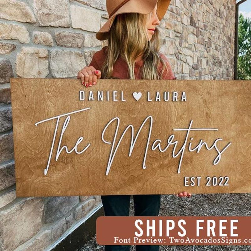 Last Name Sign - Etsy