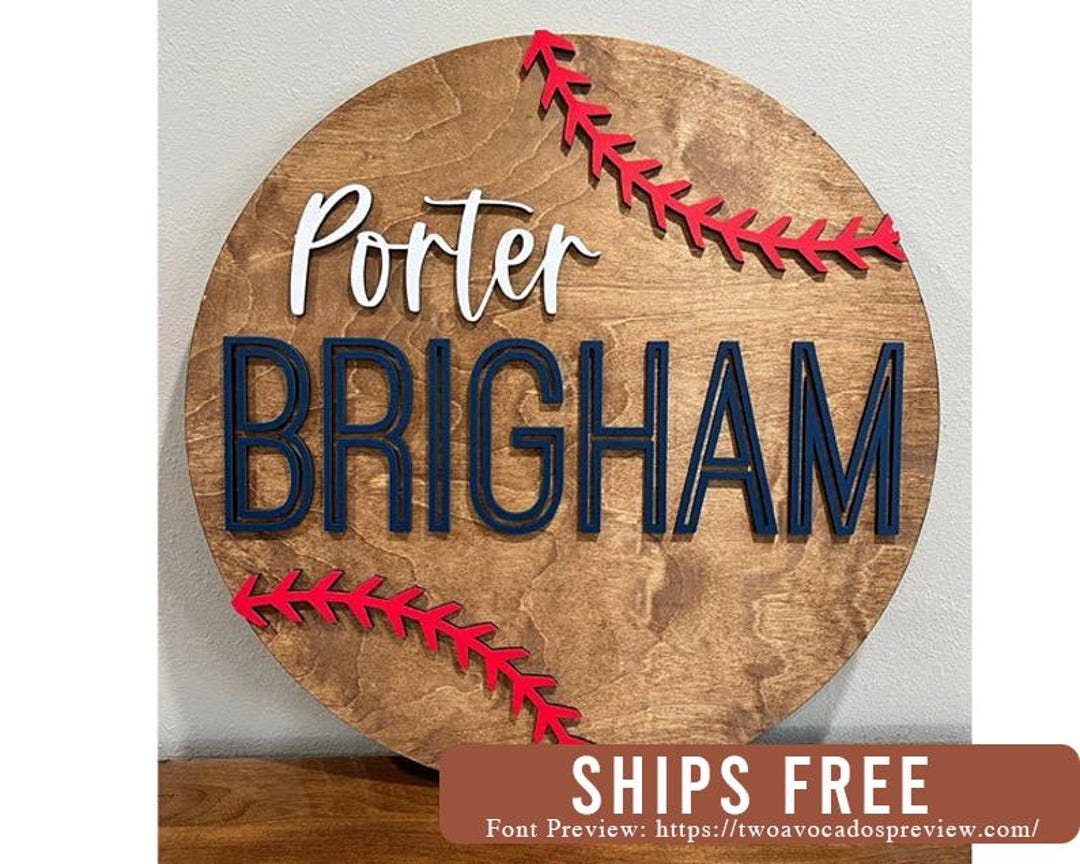 Baseball Nursery Name Sign, Round Name Sign, Sports Nursery, Boy Name ...