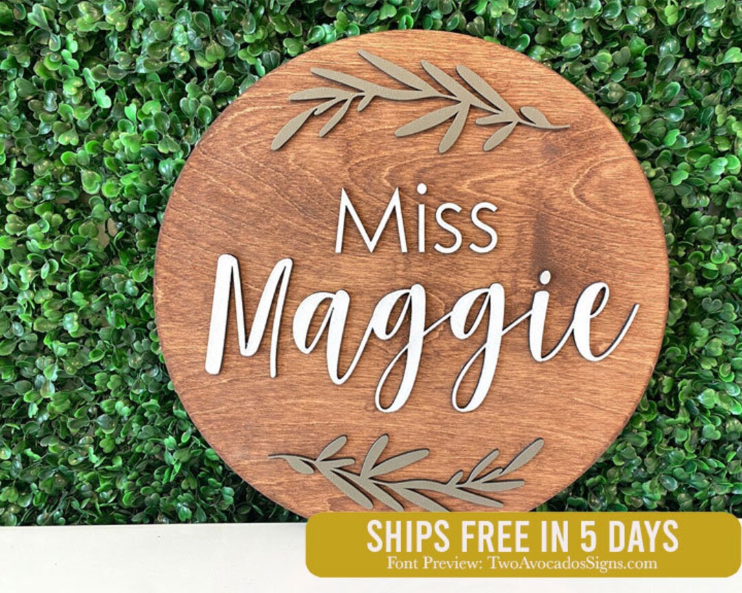 Teacher Name Sign, Teacher Appreciation Gift, Round Teacher Sign, Door ...