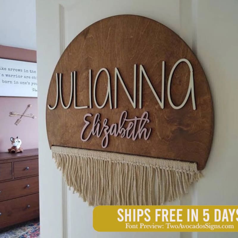 Hanging Name Sign - Etsy