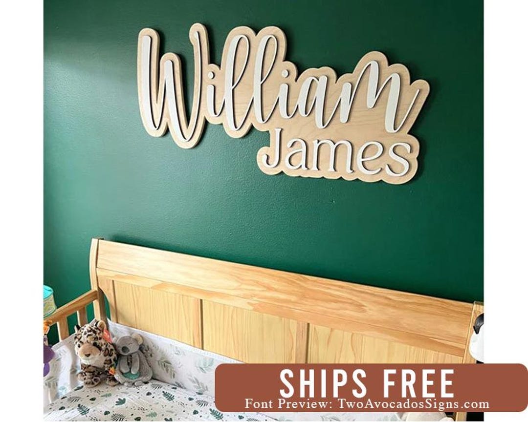 Large Wood Name Sign, Nursery Name Sign, Boho Nursery Sign , Above Crib ...