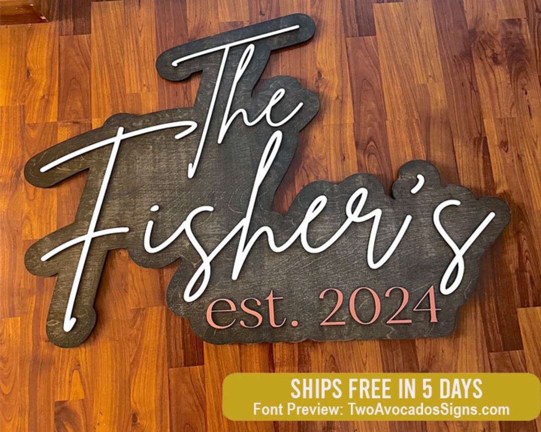 Large Last Name Sign, Cut Out Last Name Sign, Wedding Name Sign, Double ...