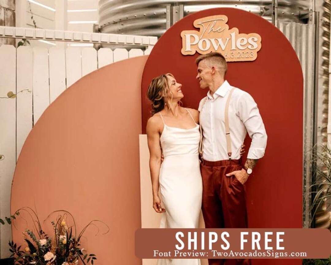 Large Last Name Sign, Cut Out Last Name Sign, Wedding Name Sign, Double ...