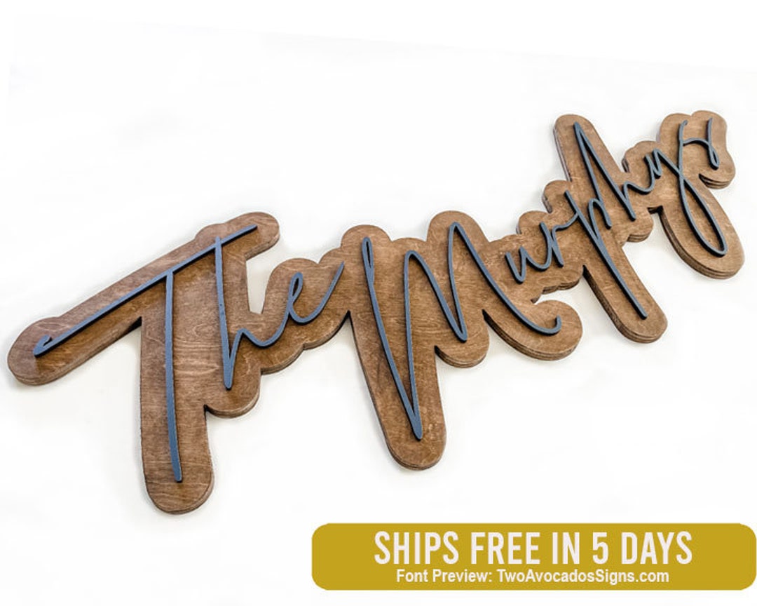 Large Last Name Sign, Cut Out Last Name Sign, Wedding Name Sign, Double ...