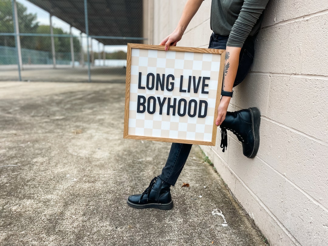 Long Live Boyhood, Framed Nursery Sign, Baseball Nursery Sign, Framed ...