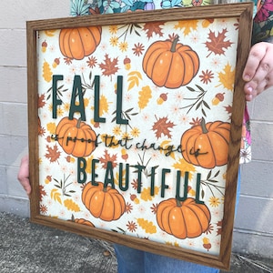 Hello Fall, Framed Sign, Fall Sign, Framed Wood Sign, Fall Decor ...