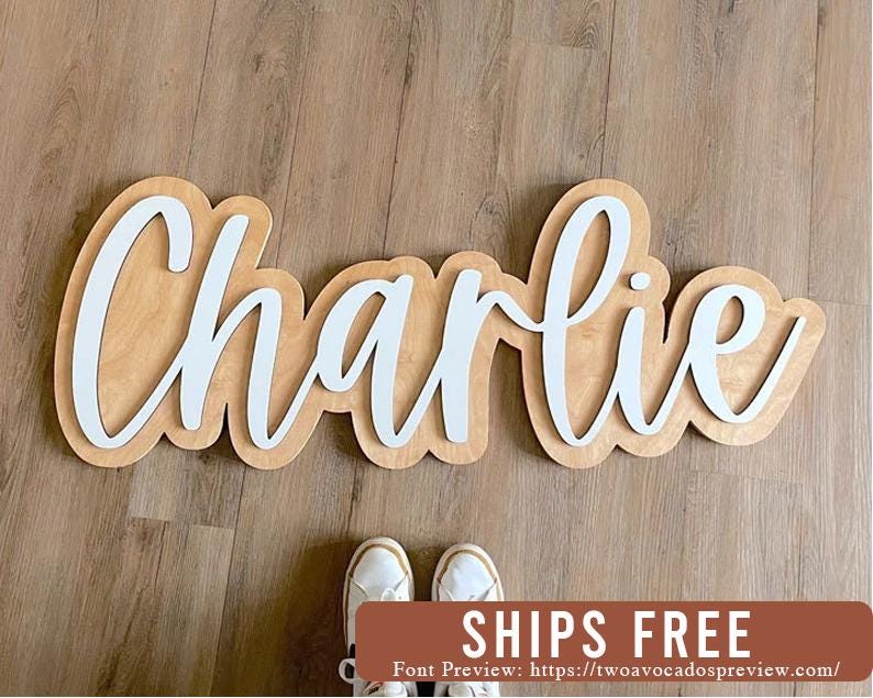 Large Wood Name Sign, Nursery Name Sign, Boho Nursery Sign , Above Crib ...