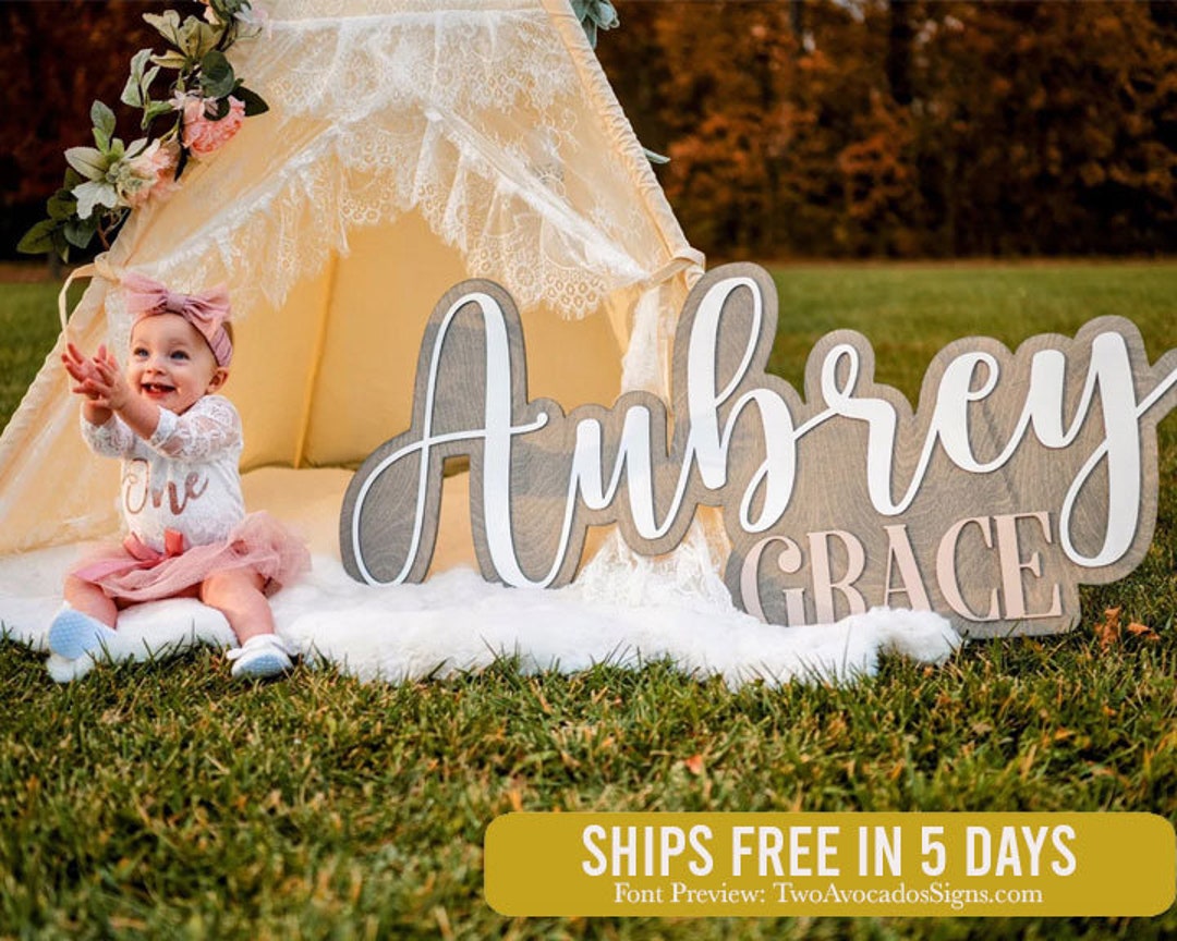 Large Wood Name Sign, Nursery Name Sign, Boho Nursery Sign , Above Crib ...