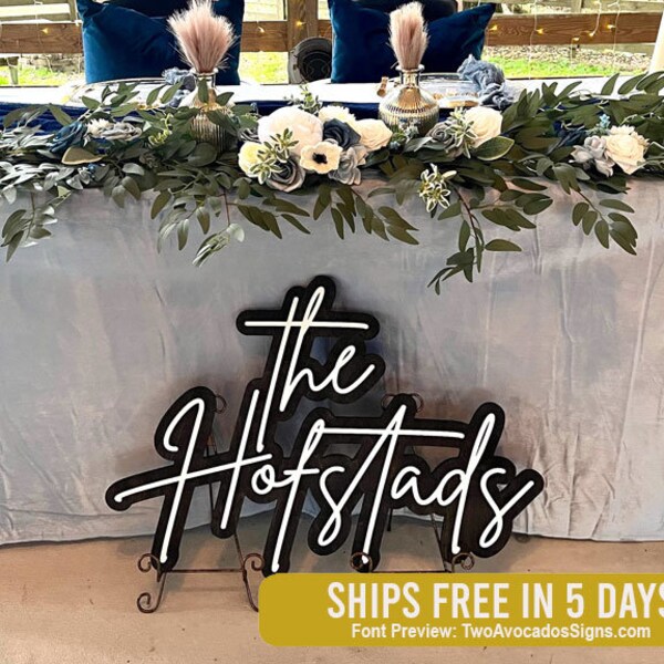 Last Name Sign - Etsy