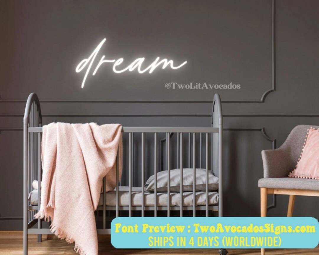 Dream Neon Sign, Custom Neon, Modern Home Decor, Modern Neon Bedroom ...
