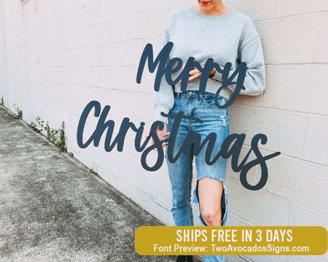 Merry Christmas Sign, Christmas Sign Cut Out, Wood Christmas Sign ...