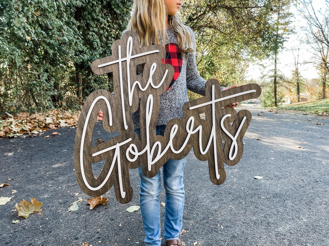 Large Last Name Sign Cut Out Last Name Sign Wedding Name - Etsy