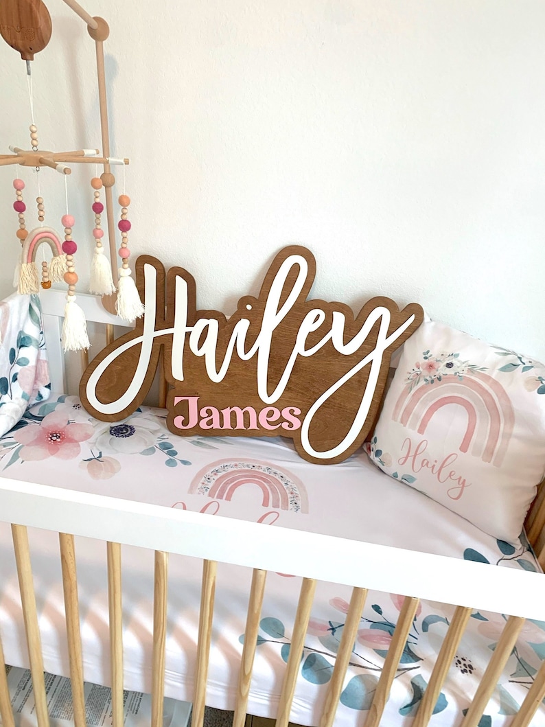 Large Wood Name Sign Nursery Name Sign Boho Nursery Sign - Etsy