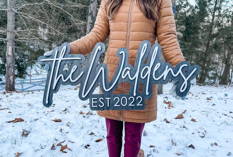 Large Last Name Sign, Cut Out Last Name Sign, Wedding Name Sign, Double ...