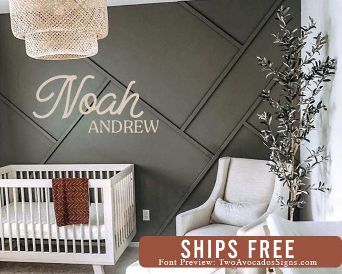 Stacked Name Sign Cutout / Nursery Name Sign / Baby Name Sign / Above ...