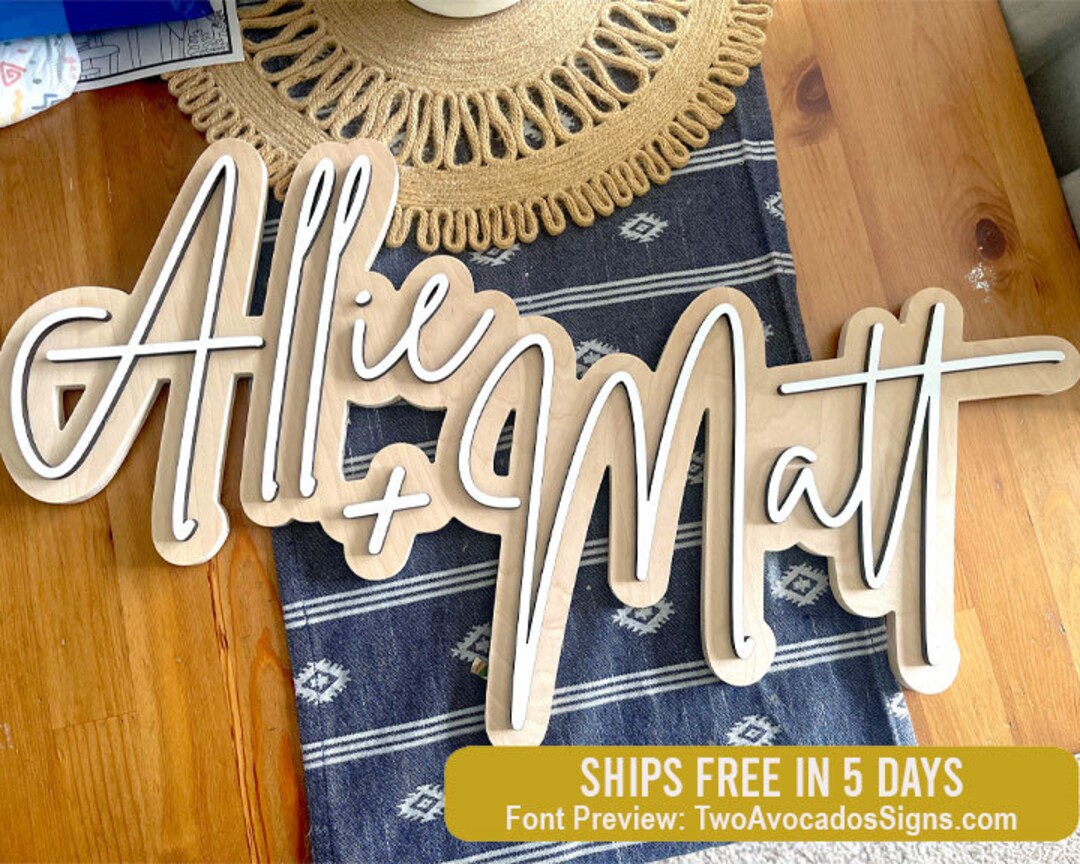 Large Last Name Sign Cut Out Last Name Sign Wedding Name - Etsy