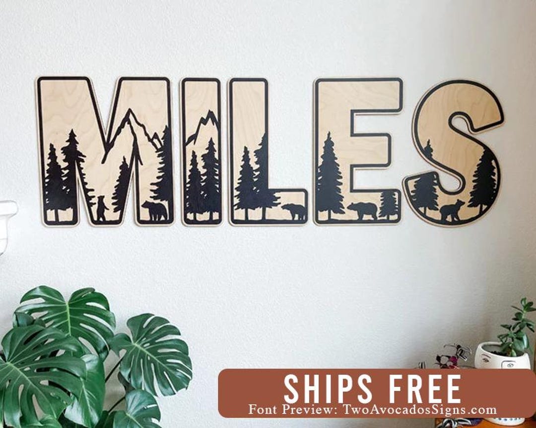 Forest Name Sign, Forest Letters, Letter Sign, Forest Nursery Sign ...