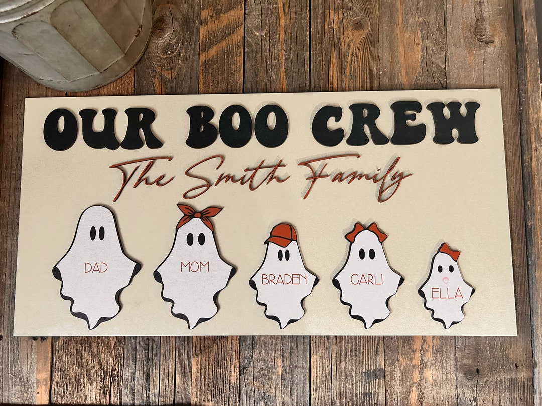 Our Boo Crew Sign, Fall Sign, Rectangle Fall Sign, Fall Door Hanger ...