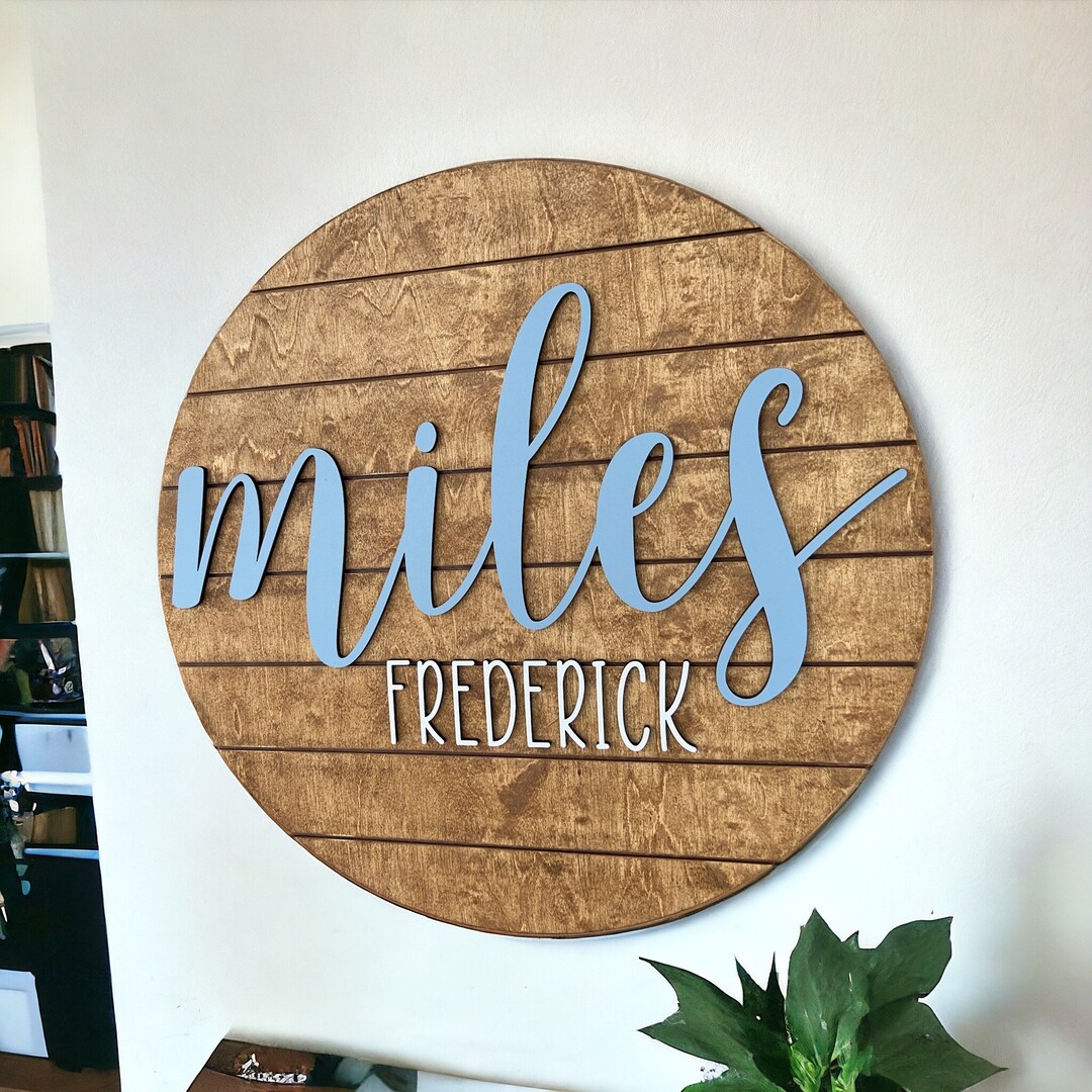 Nursery Name Sign, Round Name Sign, Above Crib Sign, 3d Name Sign, Baby ...