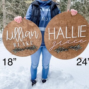 Round Last Name Sign, Wedding Name Sign, Established Sign, Custom ...