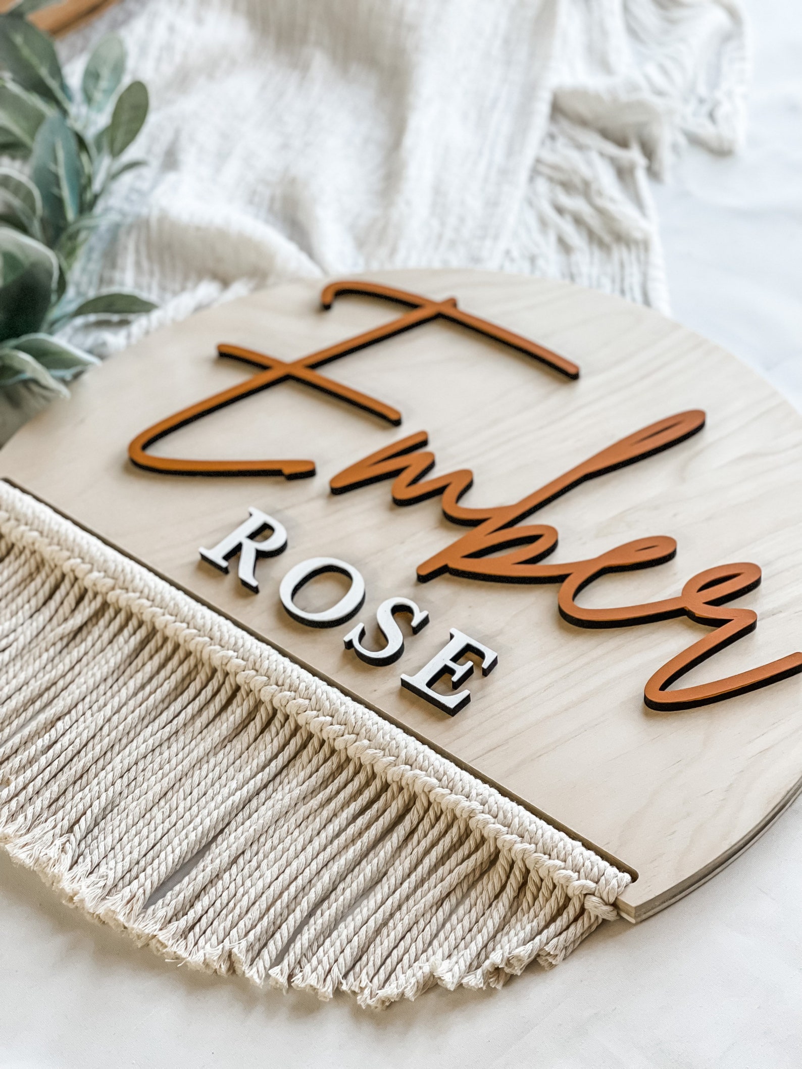 Nursery Name Sign Round Name Sign Macrame Name Sign Above - Etsy