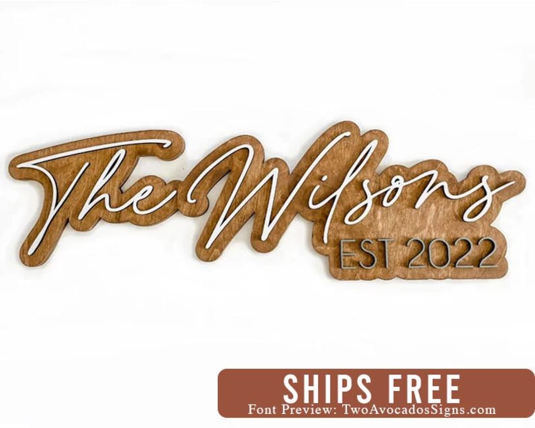 Last Name Sign, Personalized Gift, Custom Name Sign, Wedding Name Sign ...