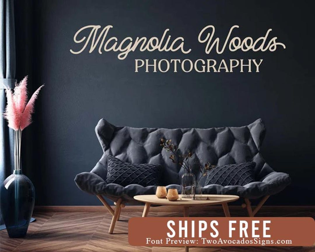 Photography Logo Sign, Wood Logo Sign, Stacked Logo Sign, Cut Out ...