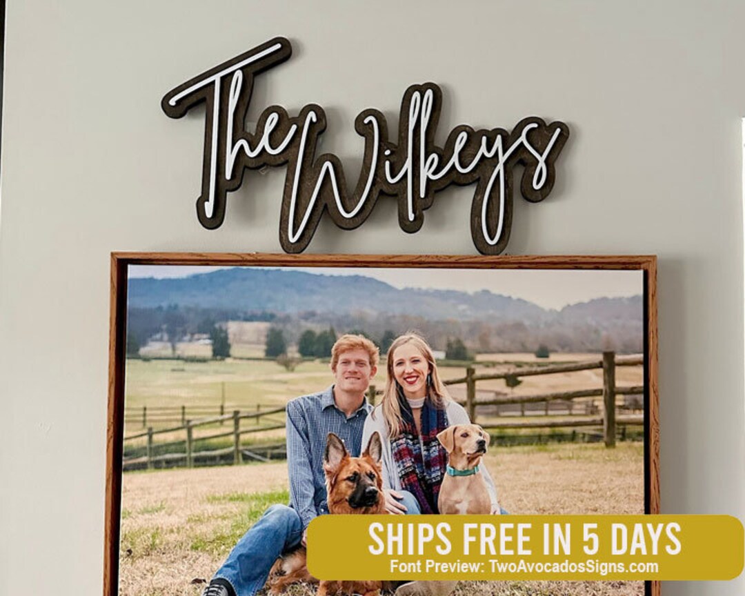 Large Last Name Sign, Cut Out Last Name Sign, Wedding Name Sign, Double ...