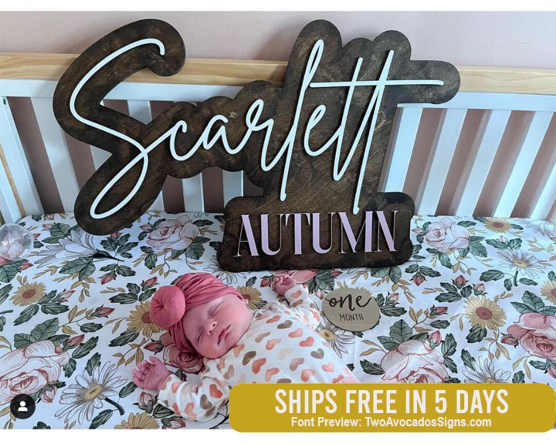 Large Wood Name Sign, Nursery Name Sign, Girl Name Sign, Above Crib ...