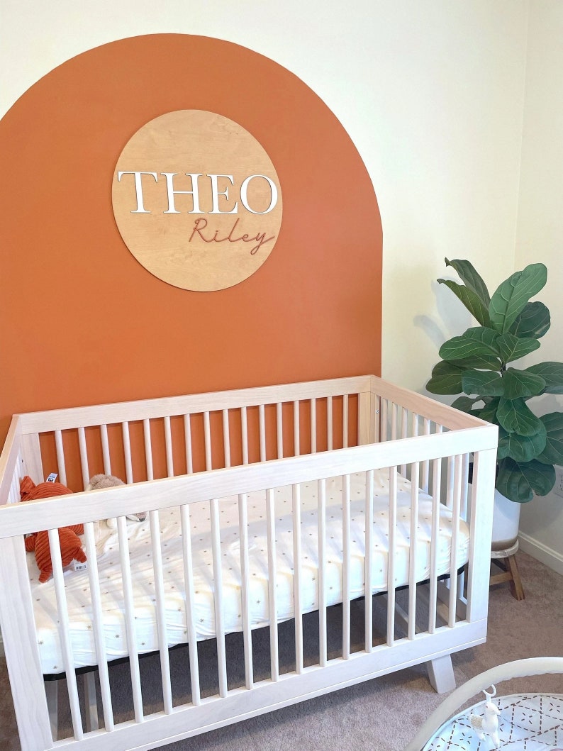 Nursery Name Sign Above Crib Sign Round Name Sign Custom - Etsy