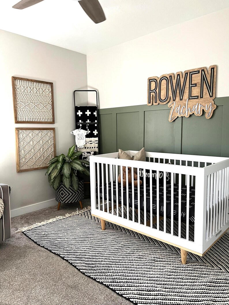 Large Wood Name Sign Nursery Name Sign Boho Nursery Sign - Etsy