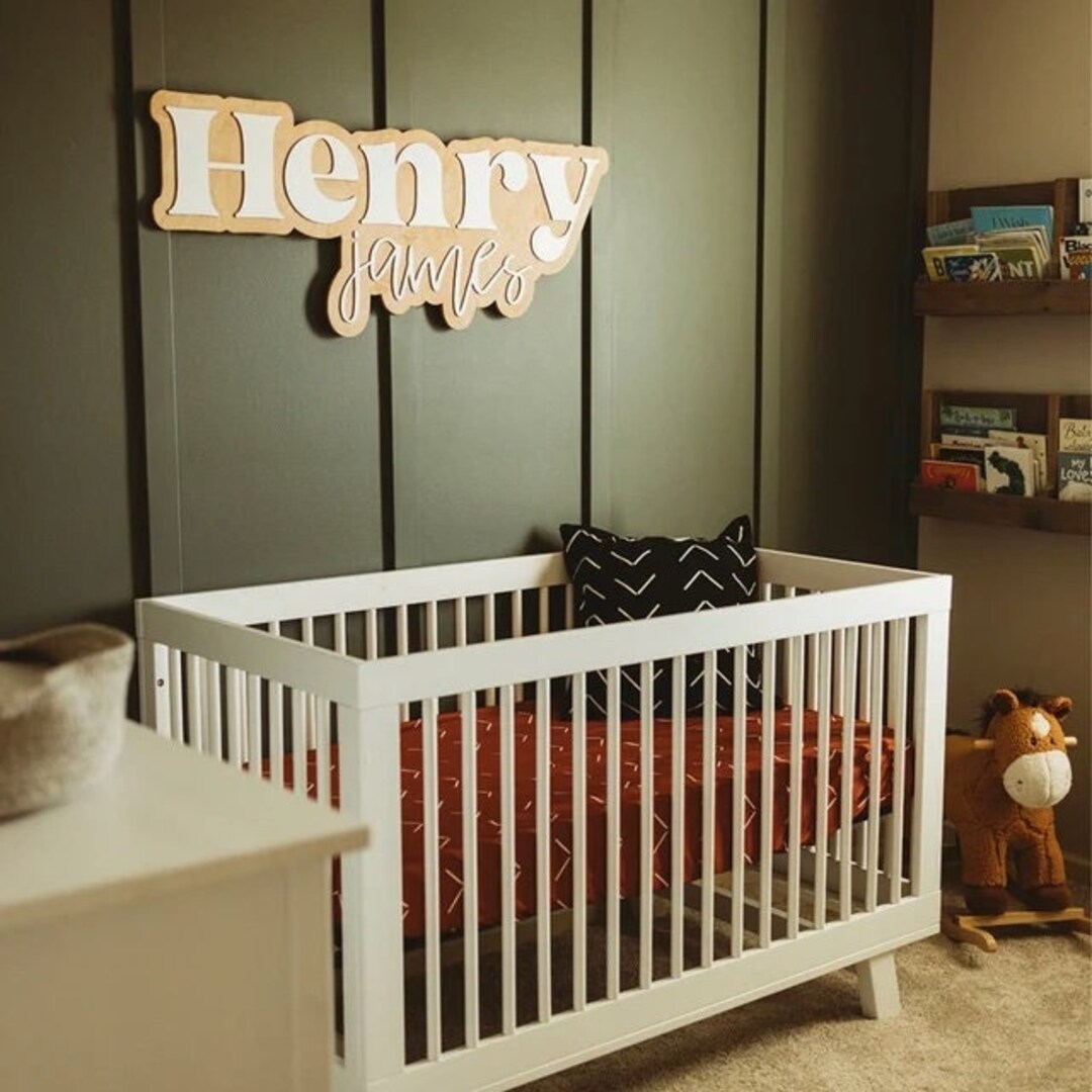 Large Wood Name Sign Nursery Name Sign Boho Nursery Sign - Etsy