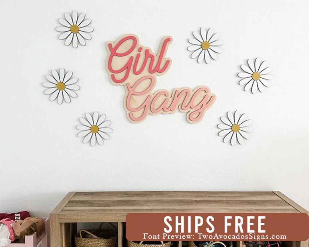 Girl Gang Sign, Wood Sign, Shared Girls Room, Shared Girls Nursery Sign ...