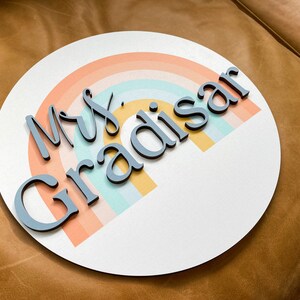 Teacher Name Sign, Teacher Appreciation Gift, Round Teacher Sign, Door ...